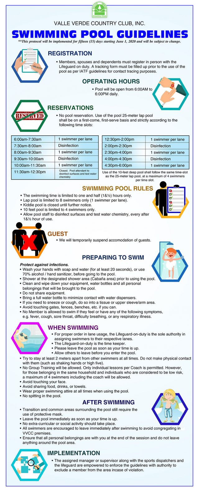 Swimming Pool Guidelines | Valle Verde Country Club, Inc.